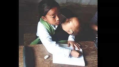 Manipur: Internet Wells Up As Little Girl In Manipur Babysits Brother ...
