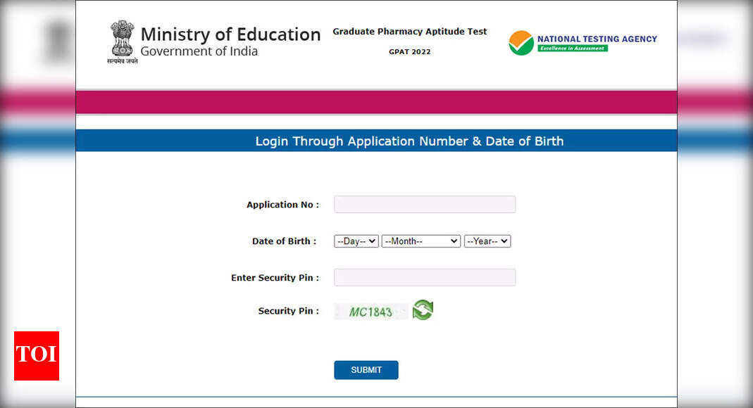 GPAT 2022 Admit Card released at gpat.nta.nic.in, check direct link ...