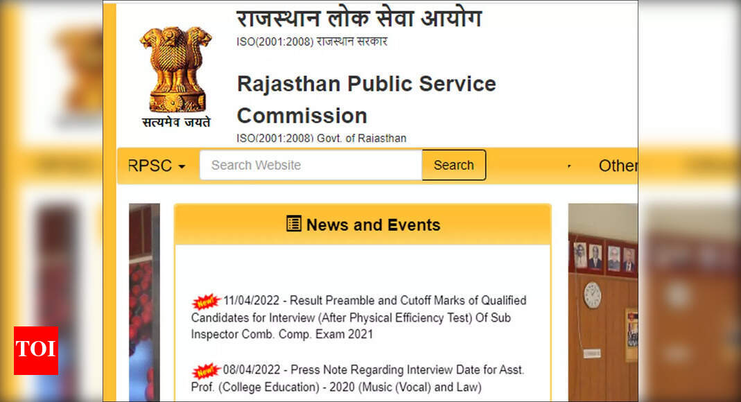 RPSC Result 2021: RPSC SI PET Result 2021 released @ rpsc.rajasthan.gov ...
