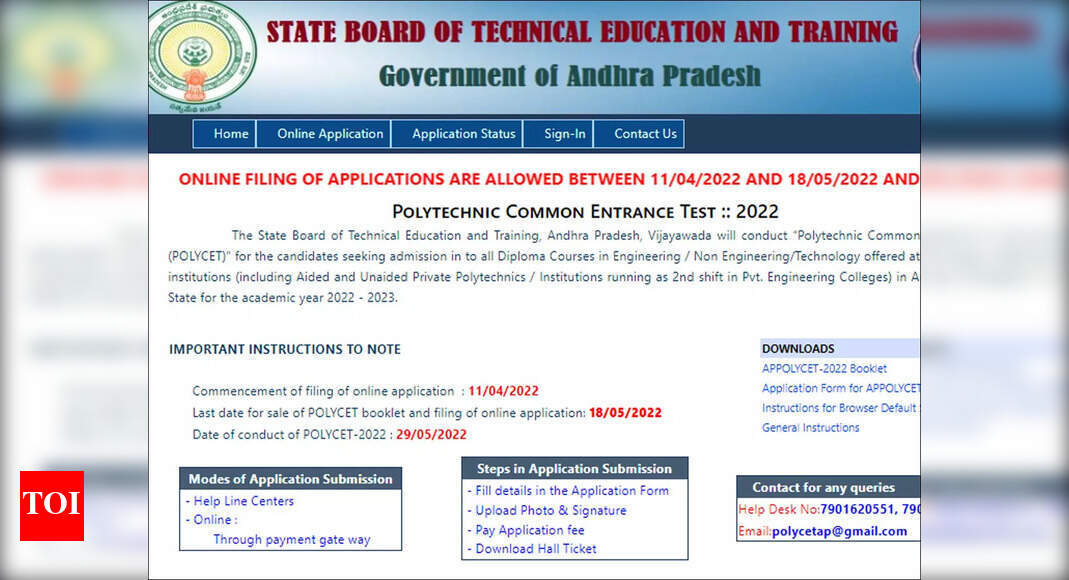 AP Polycet 2022 notification released, exam on May 29 | - Times of India