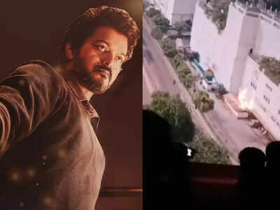 A real 'Thirai Thee Pidikum' moment during Vijay's 'Beast' screening ...