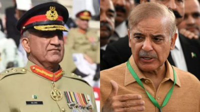 Pakistan Army chief Gen Bajwa calls on newly-elected PM Shehbaz Sharif - Times of India