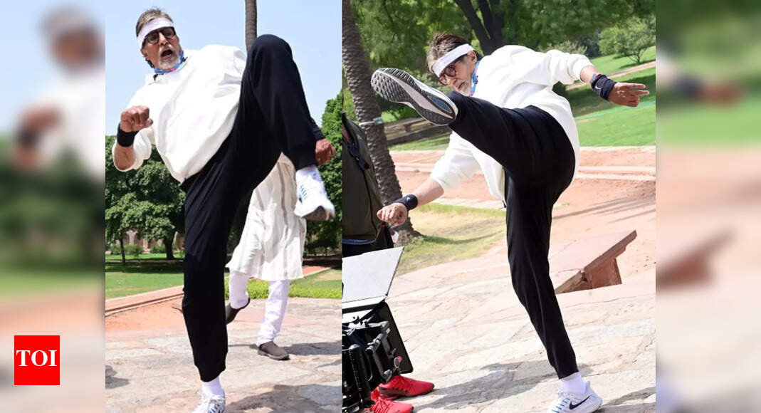 Amitabh Bachchan attempts to recreate Tiger Shroff’s ‘flexible kick ...