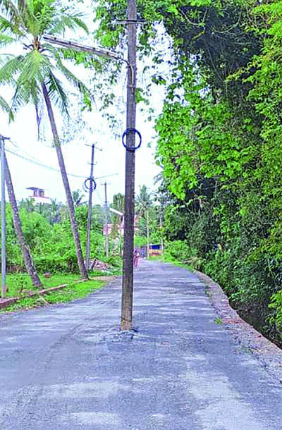 Kuidfc: Electrical Pole Shifted From Middle Of Rd | Mangaluru News ...