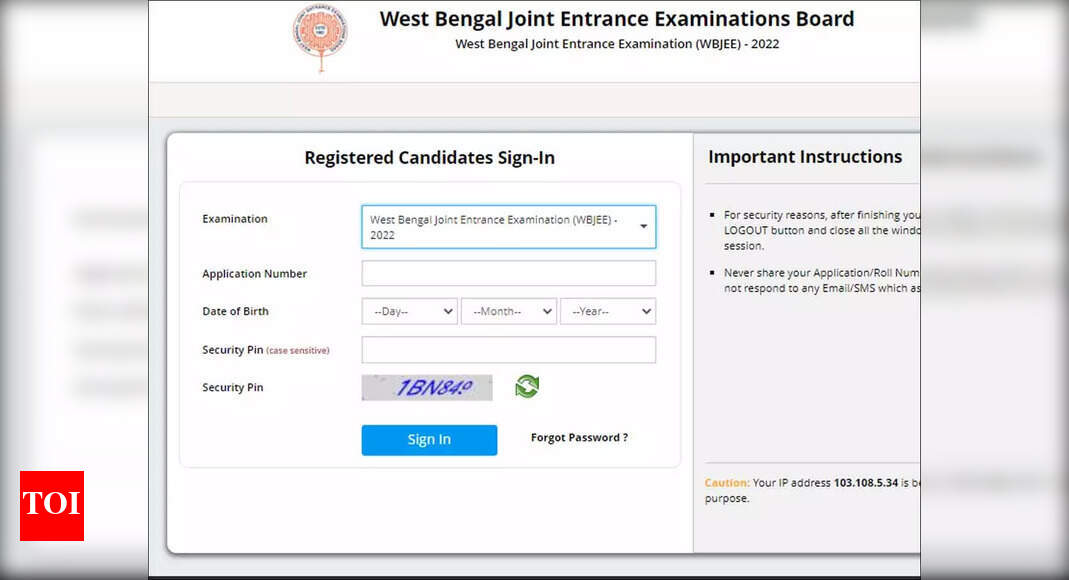 WBJEE Admit Card 2022 released at wbjeeb.nic.in, exam on April 30; download here - Times of India