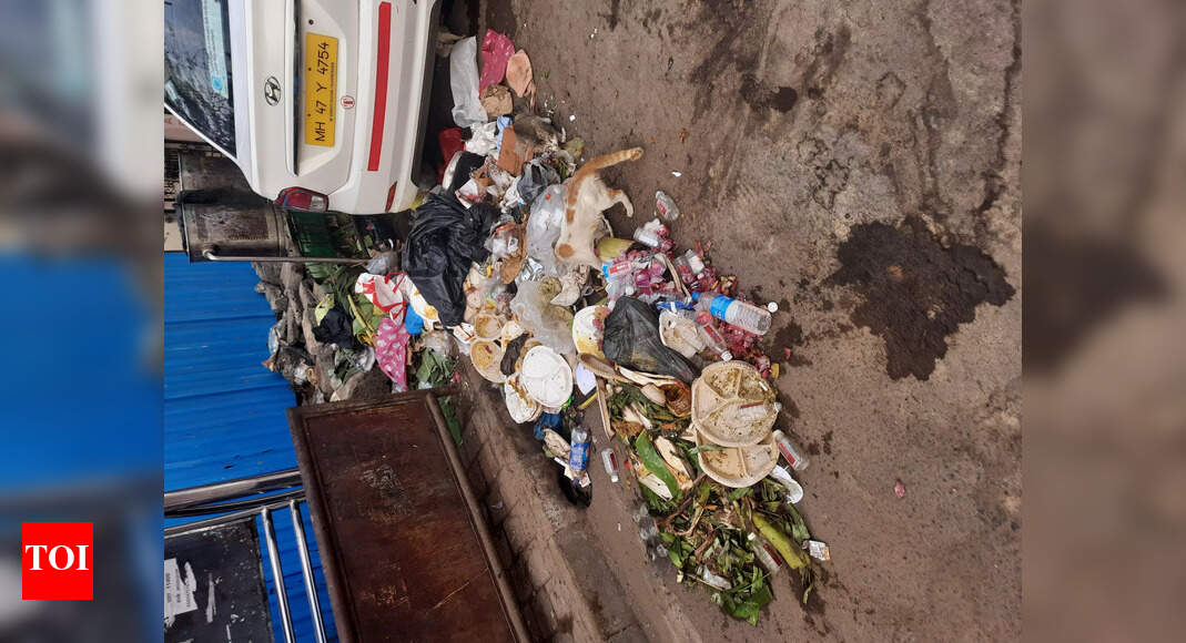 Garbaged BEST stop - Times of India