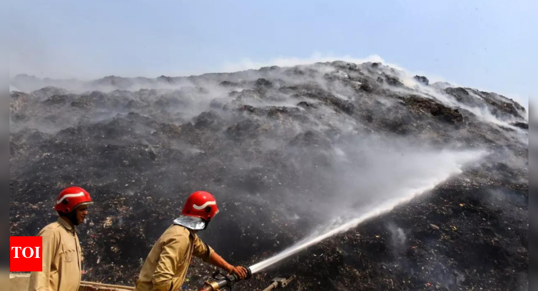 Bhalswa landfill fire: Small fires, smoke extend operations | Delhi ...