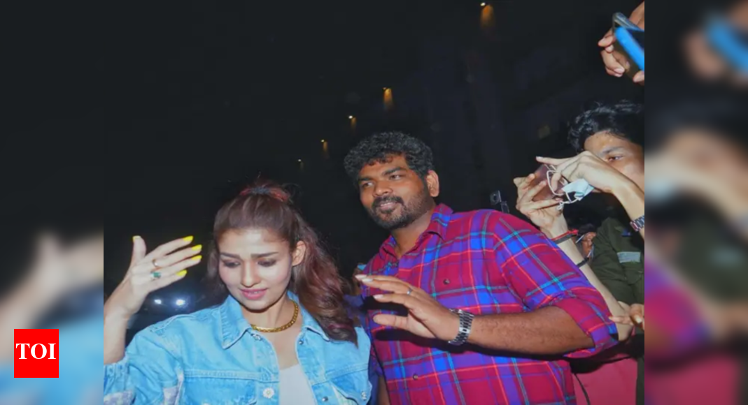 Nayanthara, Vignesh Shivan and Vijay Sethupathi meet fans at Devi theatre during 'Kaathuvaakula ...