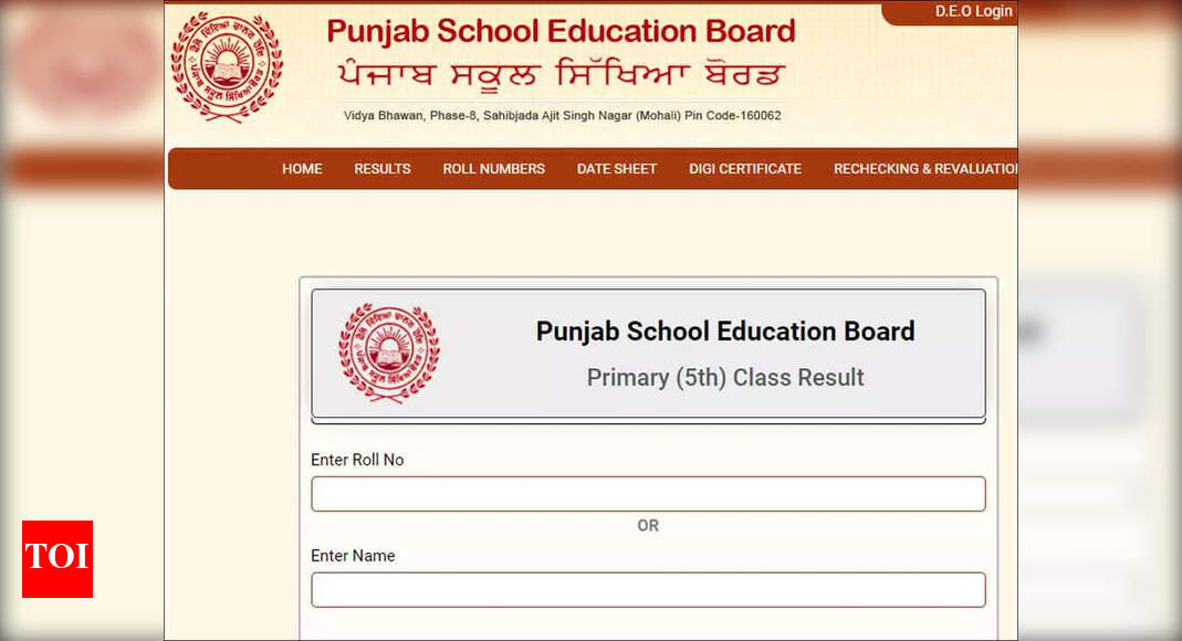 PSEB Class 5th Result 2022 Announced pseb ac in Get Direct Link Here
