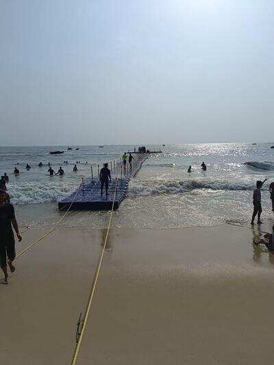 State’s first floating bridge inaugurated at Malpe Beach | Mangaluru ...
