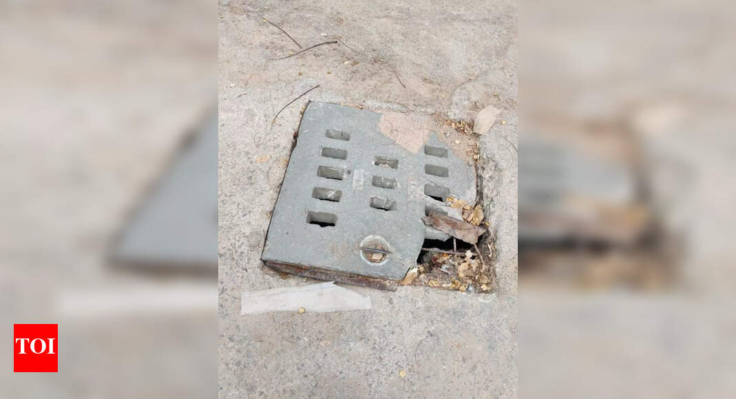 damaged drain lids - Times of India