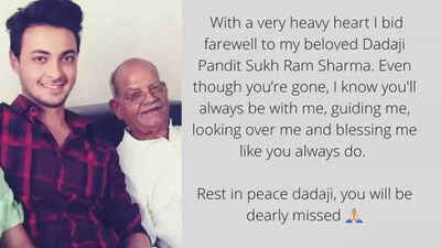 Salman Khan's brother-in-law Aayush Sharma's grandfather Pandit Sukh ...