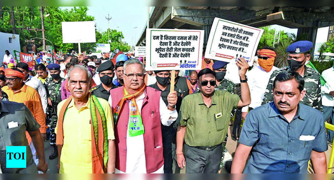 Bjp: Bjp Stage Protest Over Govt’s Decision On Public Events | Raipur ...