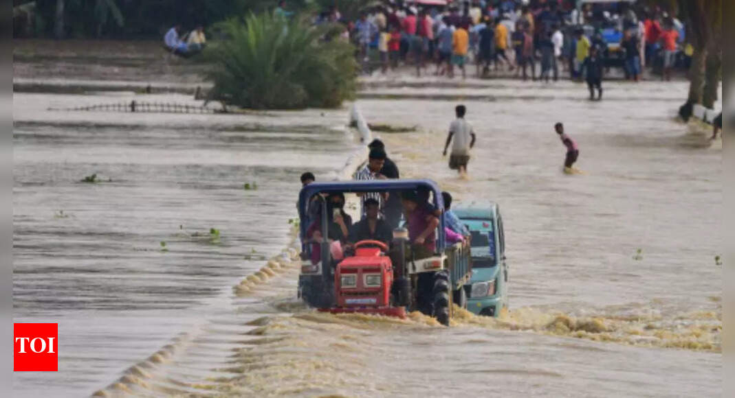 Assam Flood: Floods situation in Assam grim; landslide snaps road, rail ...