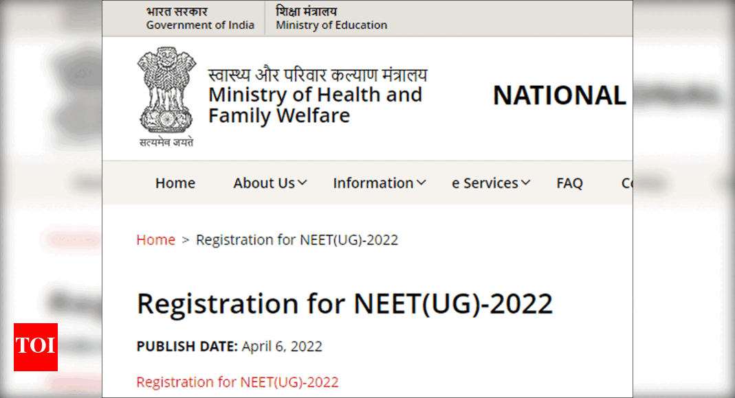 NEET-UG 2022 application registration ends today, apply at neet.nta.nic ...