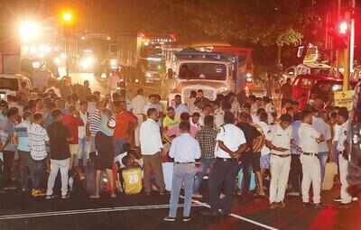 NH blocked after truck kills sr citizen | Goa News - Times of India
