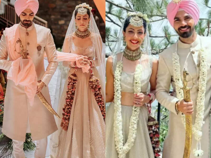 Karan V Grover and Poppy Jabbal make for a perfect colour-coordinated ...