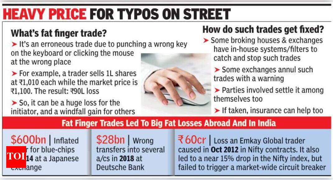 ‘Fat finger’ trade on NSE may have cost broker Rs 250cr loss - Times of ...