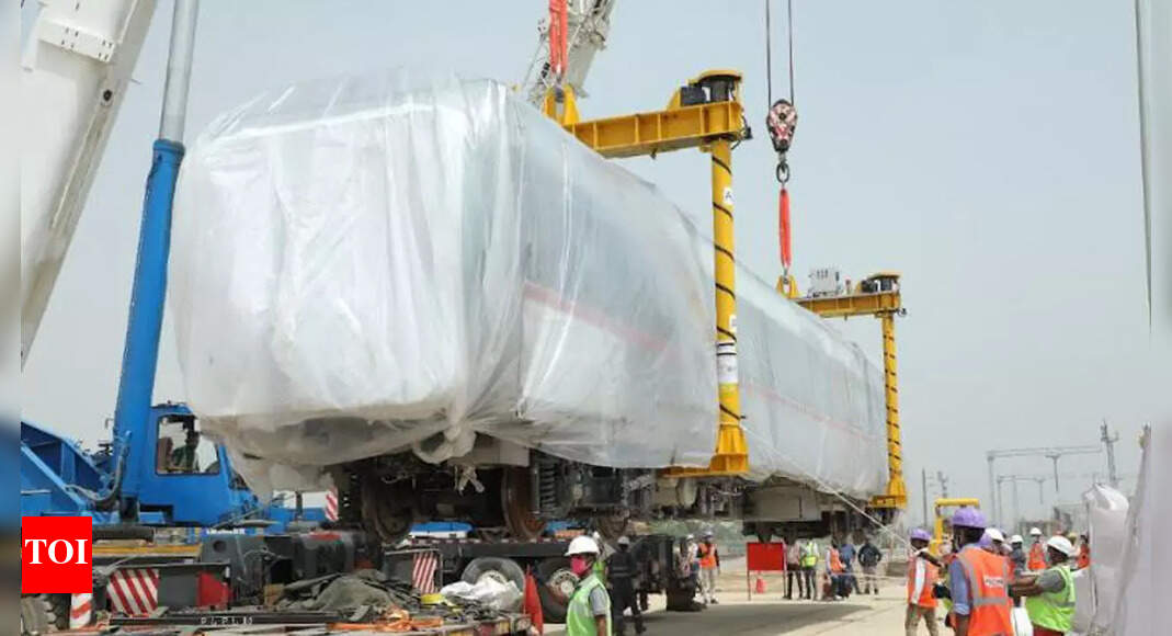 NCRTC’s RRTS corridor: First train set arrives in UP; see pictures ...