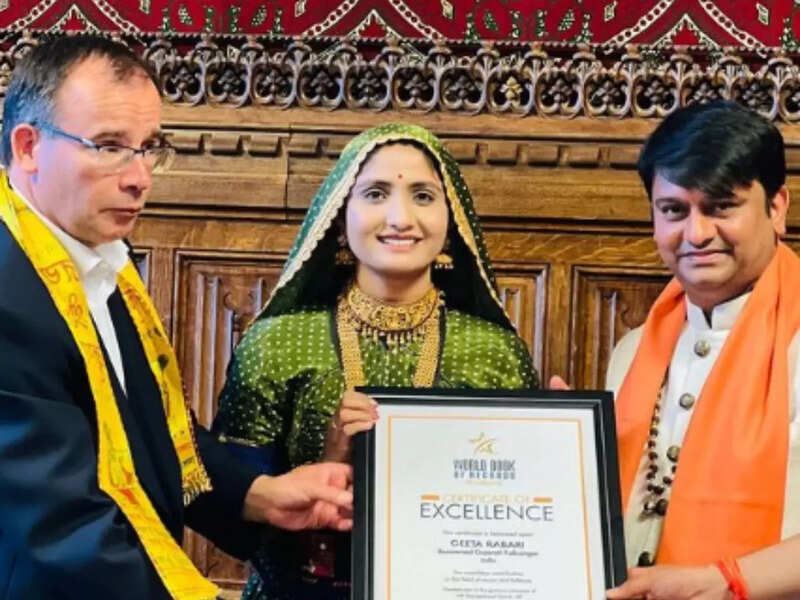 Geeta Rabari on receiving the World Record Book Of Europe and London ...