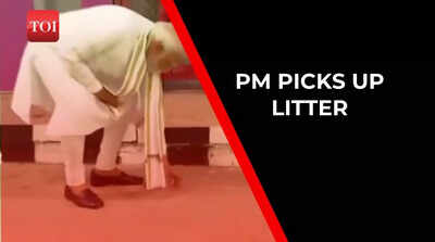 Video showing PM Narendra Modi picking up trash at newly inaugurated ...