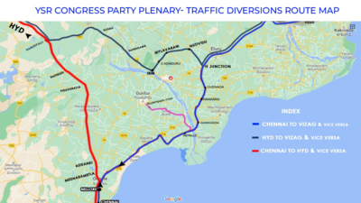 Andhra Pradesh: Traffic diversions on NH-16 in view of YSRCP plenary ...