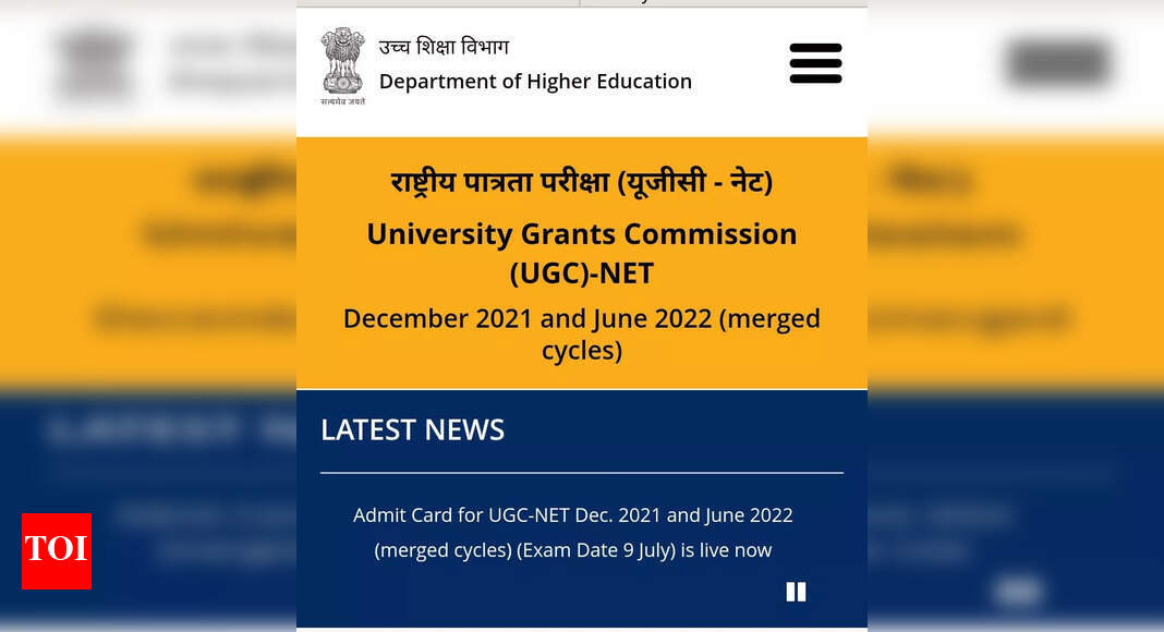 UGC NET 2022 Admit Card released at ugcnet.nta.nic.in for July 9 exam ...