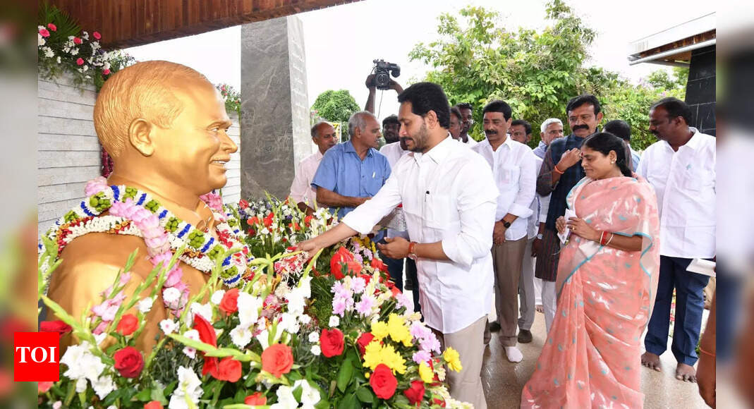 Andhra Pradesh CM YS Jagan Mohan Reddy pays tribute to his father on his birth anniversary ...