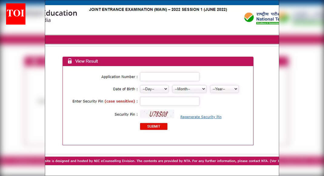 JEE Main Result 2022 Session 1 LIVE Updates: NTA JEE Result announced ...