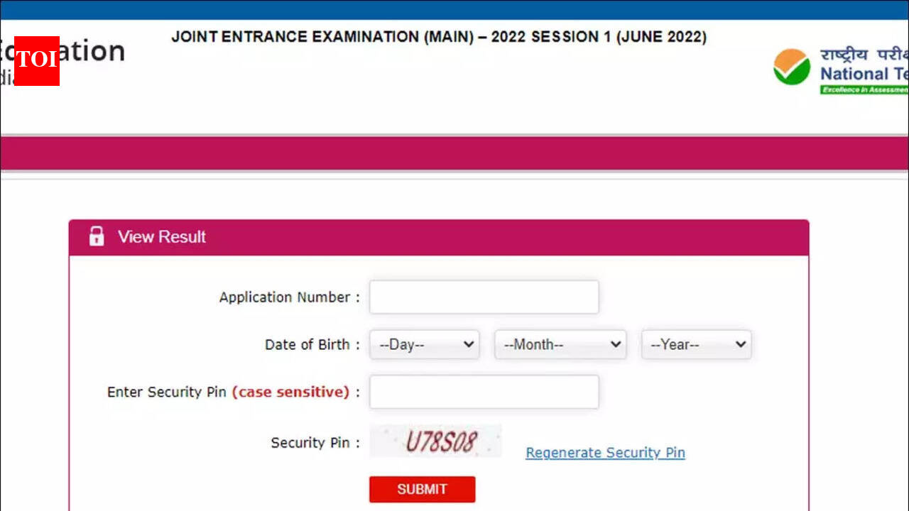 JEE Main Result 2022 Session 1 LIVE Updates: NTA JEE Result announced ...