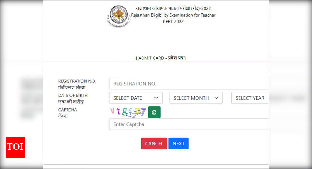 Rajasthan REET Admit Card 2022 released at reetbser2022.in, download ...