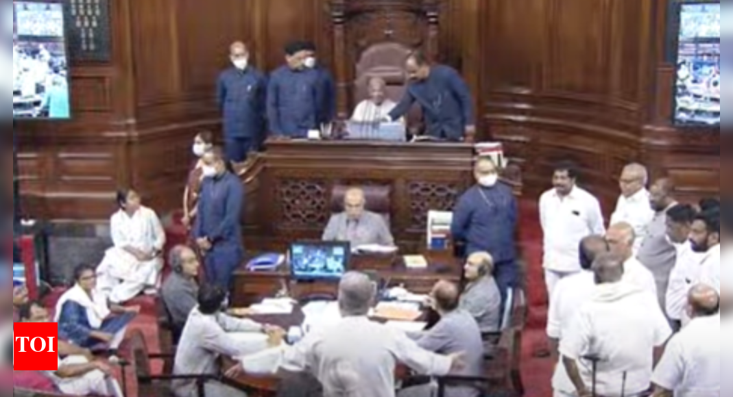 Rajya Sabha Adjourned For The Day Amid Opposition Uproar Over