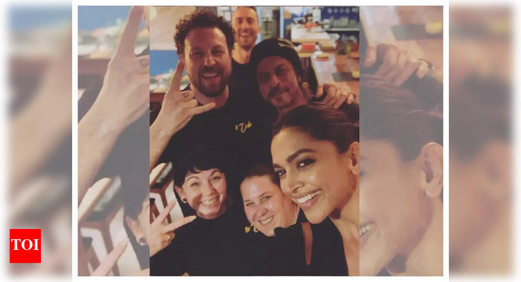 Shah Rukh Khan and Deepika Padukone pose with fans on the sets of ...