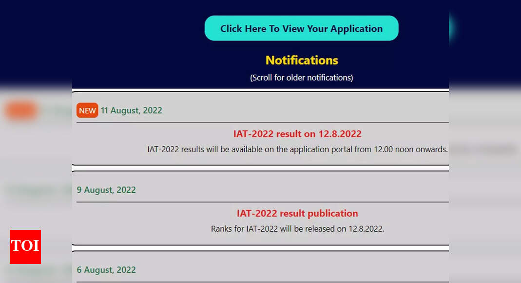IISER 2022 Result released at iiseradmission.in, check direct link here ...