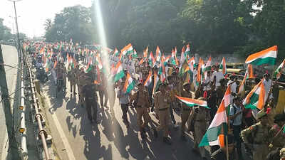 Har ghar tiranga March held in Patna | India News - Times of India