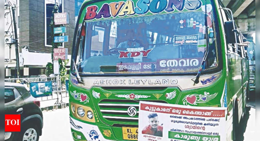 Charity Bus Rides To Fund Staff’s Treatment | Kochi News - Times of India