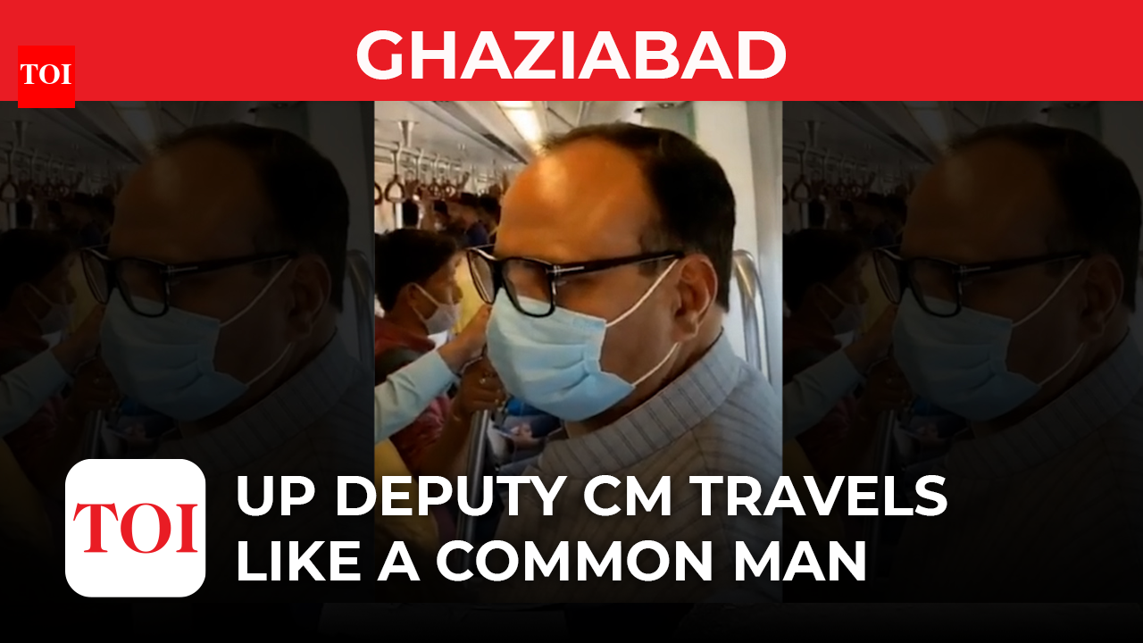 UP Deputy CM Brijesh Pathak seen taking a metro train like a common man