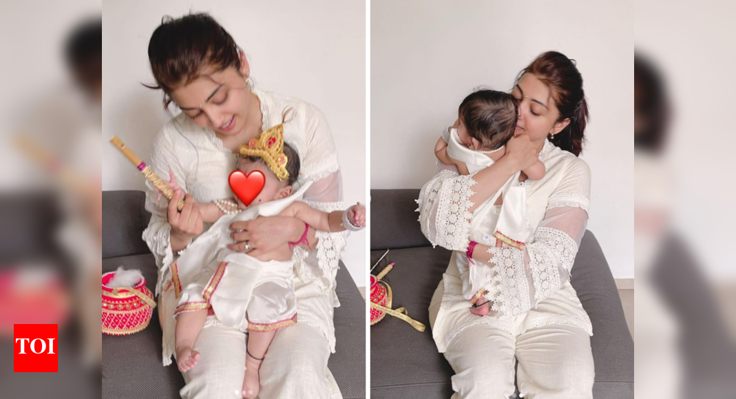 Praneetha Subhash dresses up baby girl Arna as Krishna to celebrate ...
