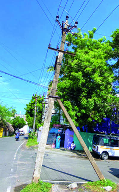 Leaning Precariously, Electric Posts Pose Threat In Mogappair | Chennai ...