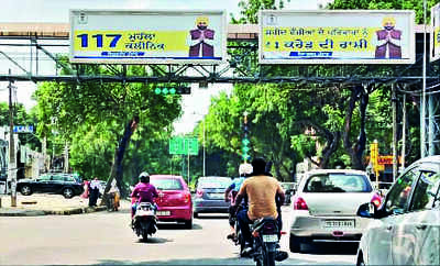 Rules Bent, Cm Posters Above Traffic Signals | Chandigarh News - Times ...