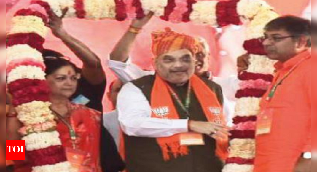 Raje: Union home minister Amit Shah puts Vasundhara Raje, Satish Poonia ...