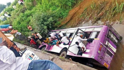 Bus Falls Off Bridge, 2 Killed & 20 Injured | Indore News - Times of India