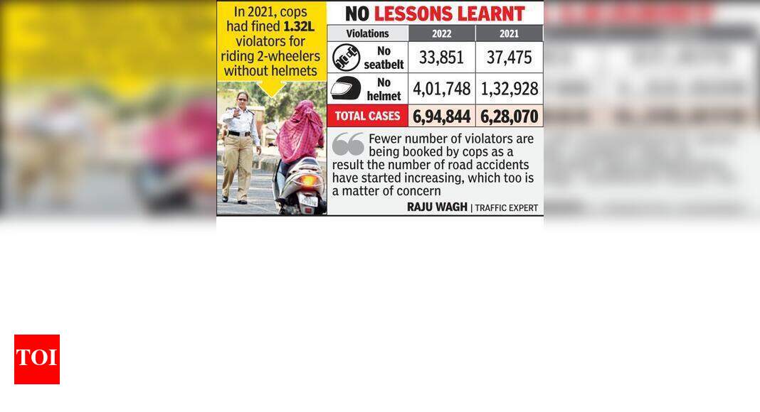 Helmetless riders account for 57.81% of violations, no seatbelts 4.8% ...