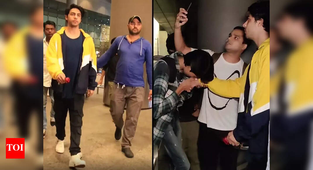 Aryan Khan gets warm welcome at airport; fan gives him a rose, kisses ...