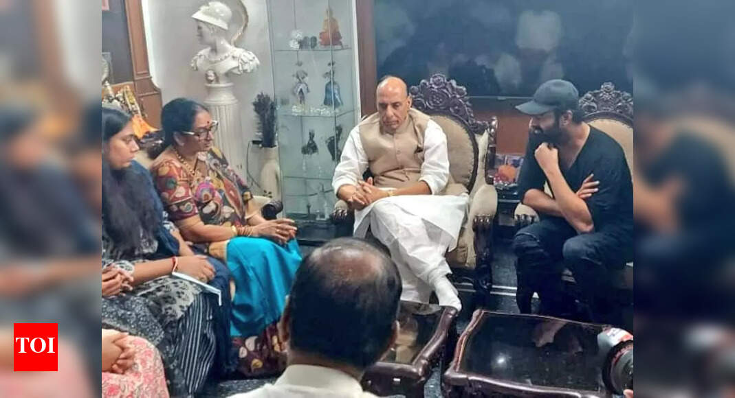 Krishnam Raju prayer meet: Defence Minister Rajnath Singh arrives to console Prabhas and family ...