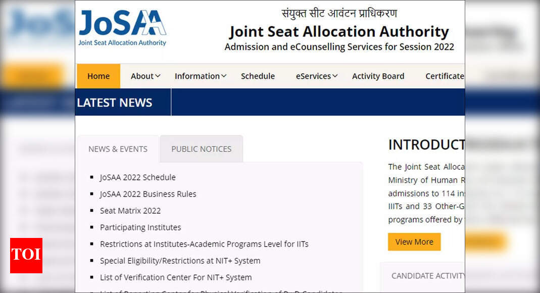 Josaa: JoSAA 2022 Mock Seat Allotment for 2nd Round Released | - Times of India