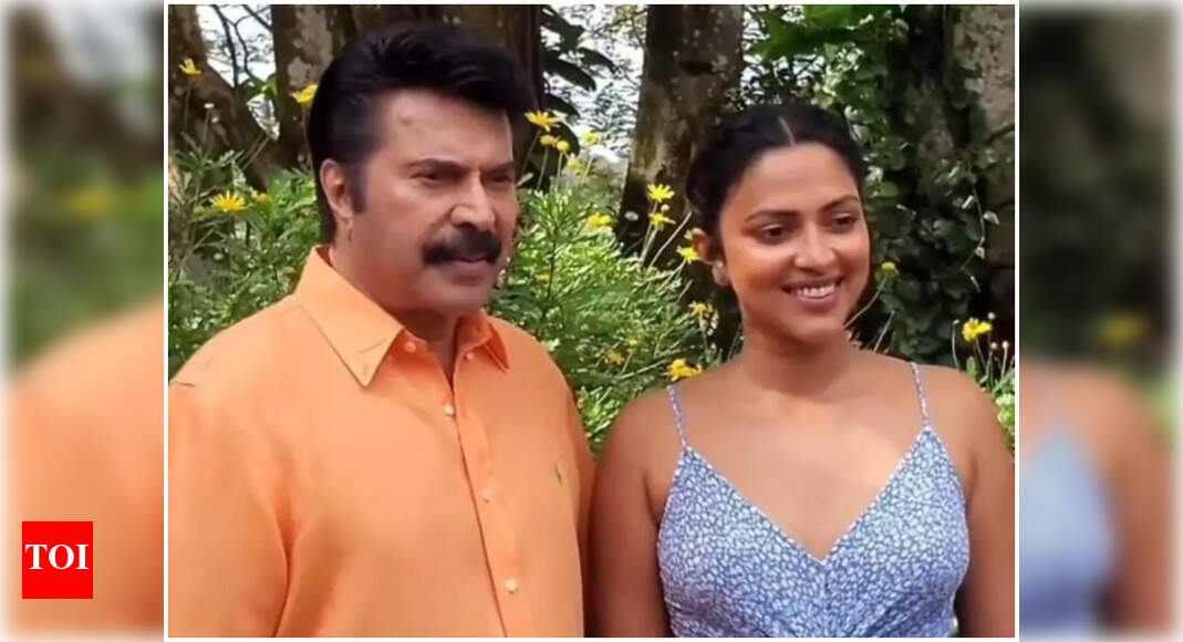 Amala Paul’s fan girl moment with Mammootty; Watch the BTS video from ...