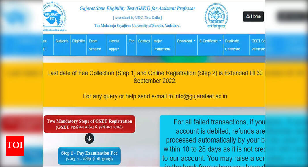 Gujarat SET 2022 last date extended to Sept 30, apply on gujaratset.in - Times of India