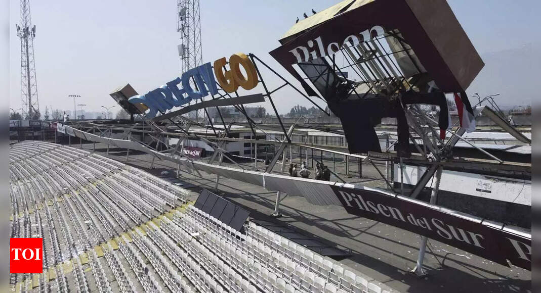 Stadium roof in Chile collapses during open training session | Football ...