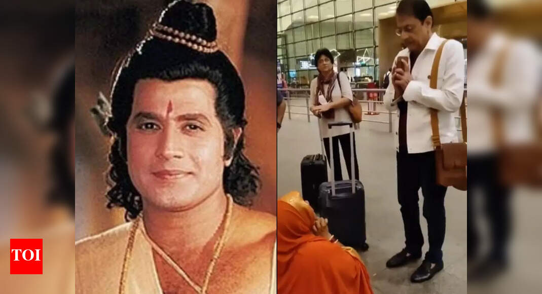 Woman touches feet of Ramayan fame Arun Govil at the airport; netizens ...